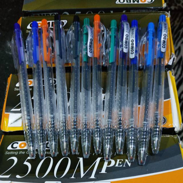 Pulpen Hitam Merk Combo Ballpoint Pen Plastik Combo 2500 M | pgmall