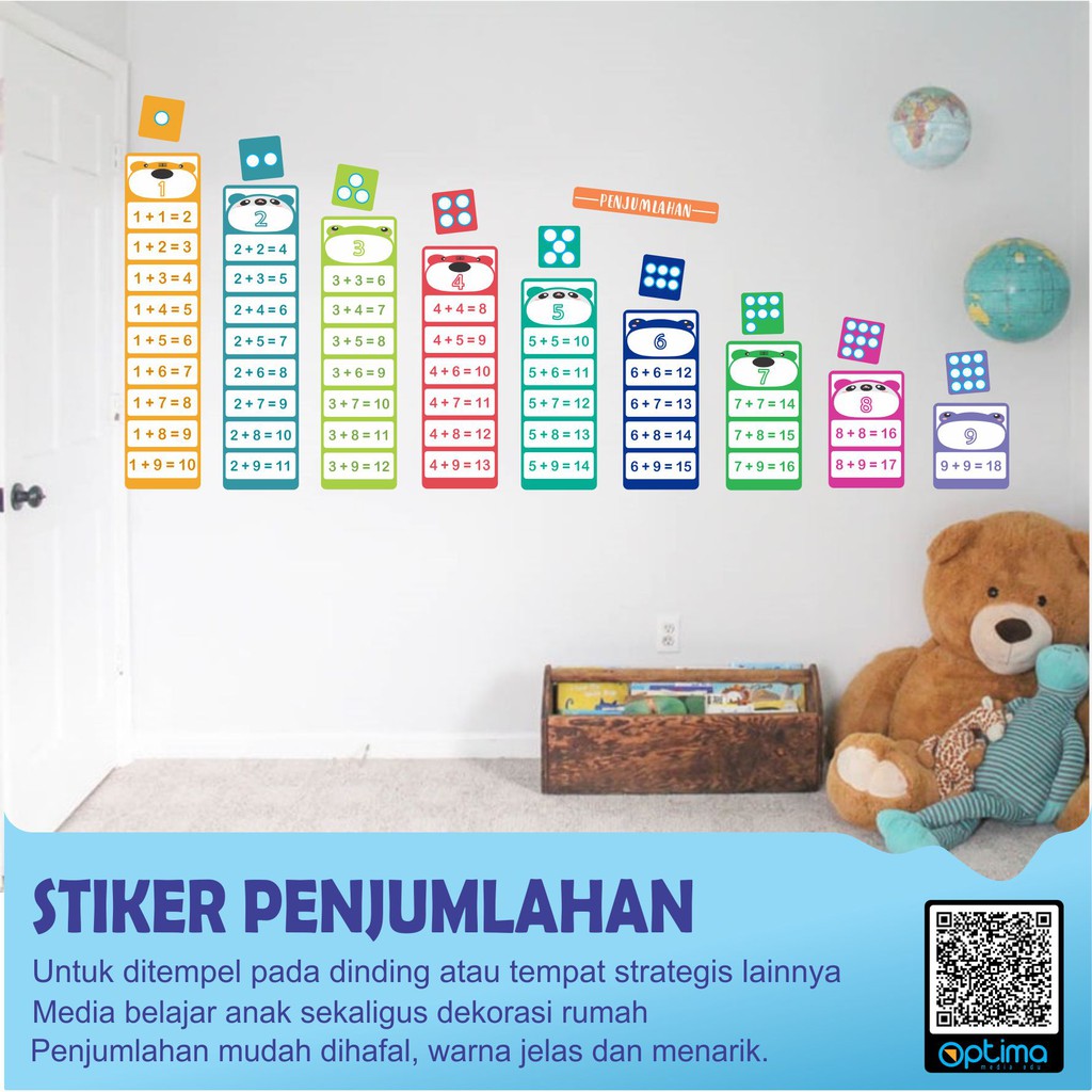 Jual STIKER TABEL PENJUMLAHAN UNTUK KAMAR ANAK 1 SET Indonesia|Shopee ...