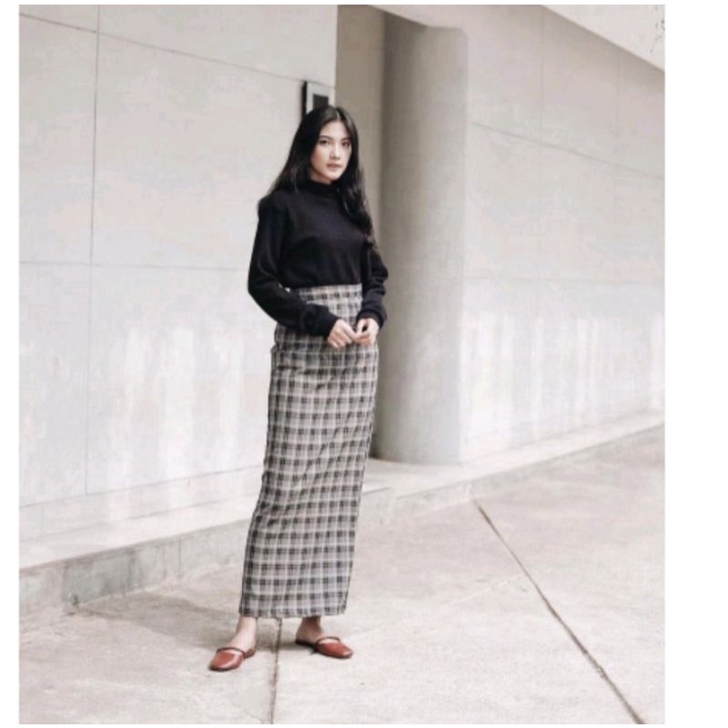 Jual ROK SPAN TARTAN-ROK SPAN MOTIF KOTAK | Shopee Indonesia