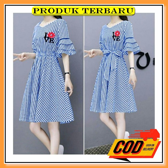 Jual Midi Dress Natal Remaja Style Dres Terbaru Kerja Wanita Kekinian Perempuan Dewasa Baju ...