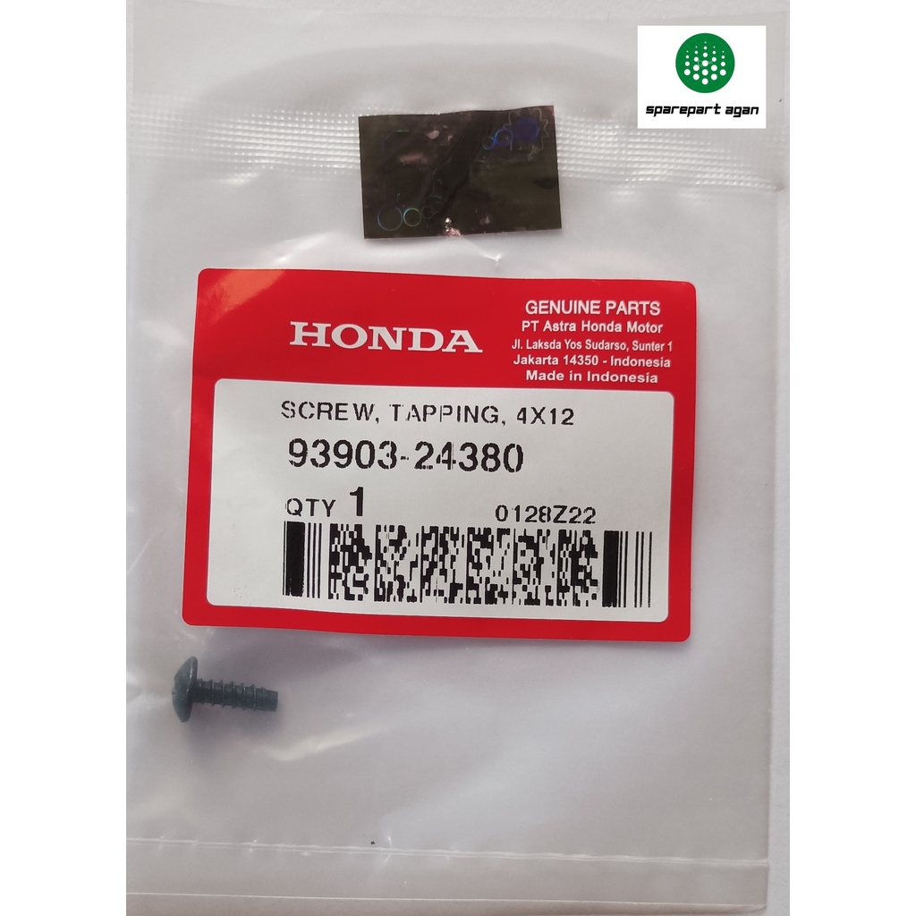 Jual Screw Tapping 4x12 Baut Honda Vario beat Genio PCX 93903-24380 ...
