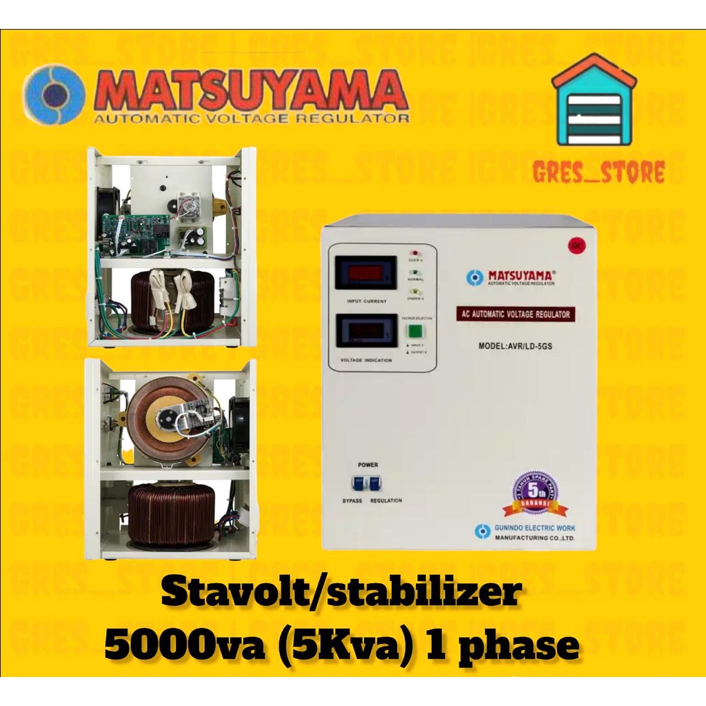 Jual MATSUYAMA Stabilizer 5 KVA - LD 140V 1P 5000 VA AVR STAVOL stavolt matsuyama 5000va 5kva ...