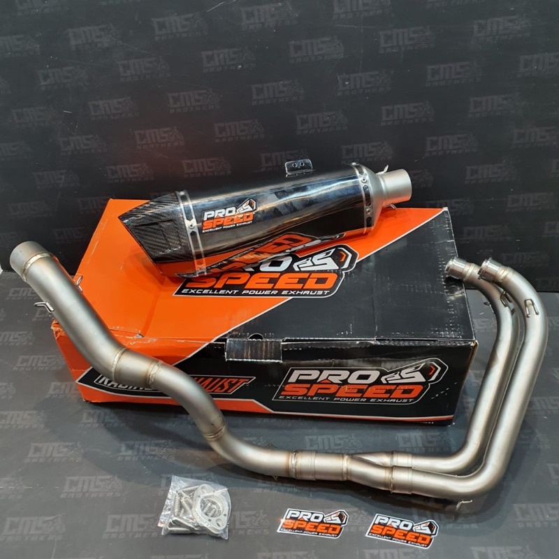 Jual Knalpot Racing Prospeed Ninja 250 Fi Shark Black Full System ...
