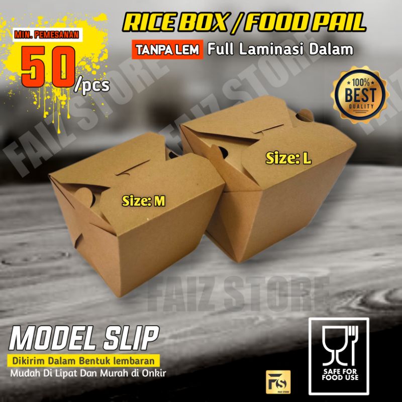 Jual Kemasan Makanan/RiceBox Polos/Food Pail /Kemasan Simpel/Kemasan ...