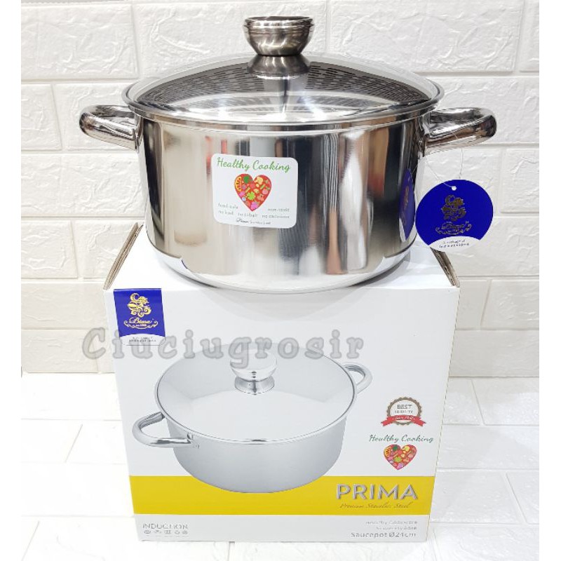 Jual PANCI BIMA PRIMA SAUCEPOT 24cm 26cm 28cm Stainless Steel Prima ...