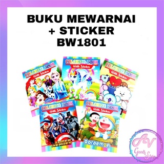 Jual BUKU MEWARNAI + STICKER / COLORING BOOK / BUKU MEWARNAI STICKER ...