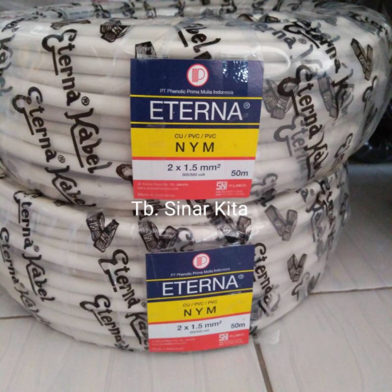 Jual Kabel ETERNA 2 x 1.5 Kawat Tembaga|Kabel Listrik ROL 50m Indonesia|Shopee Indonesia
