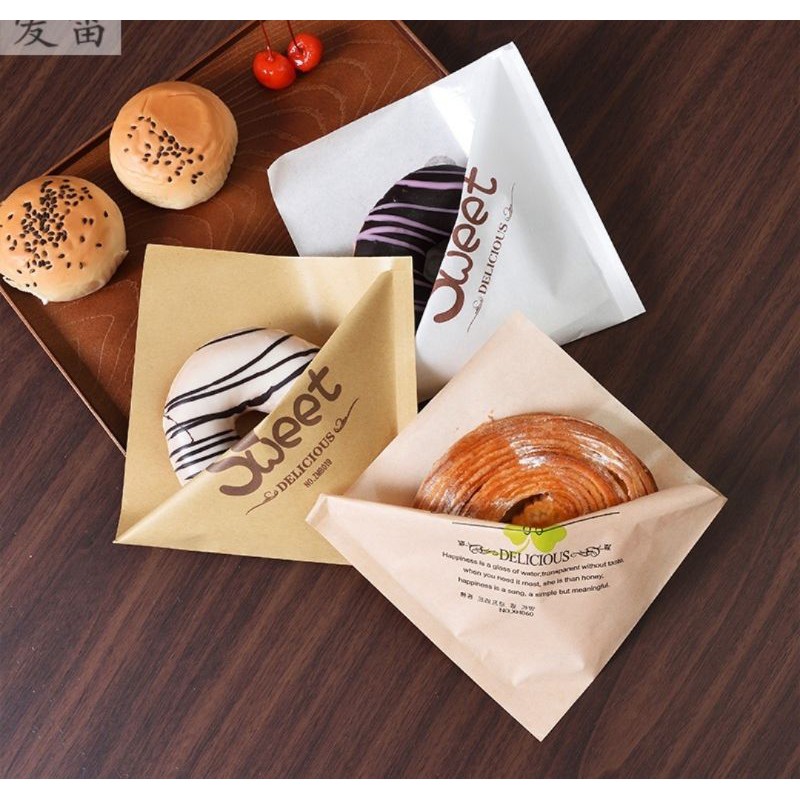 Jual 15x15 kertas roti/kertas donat/box donat/kertas sandwich/kertas ...