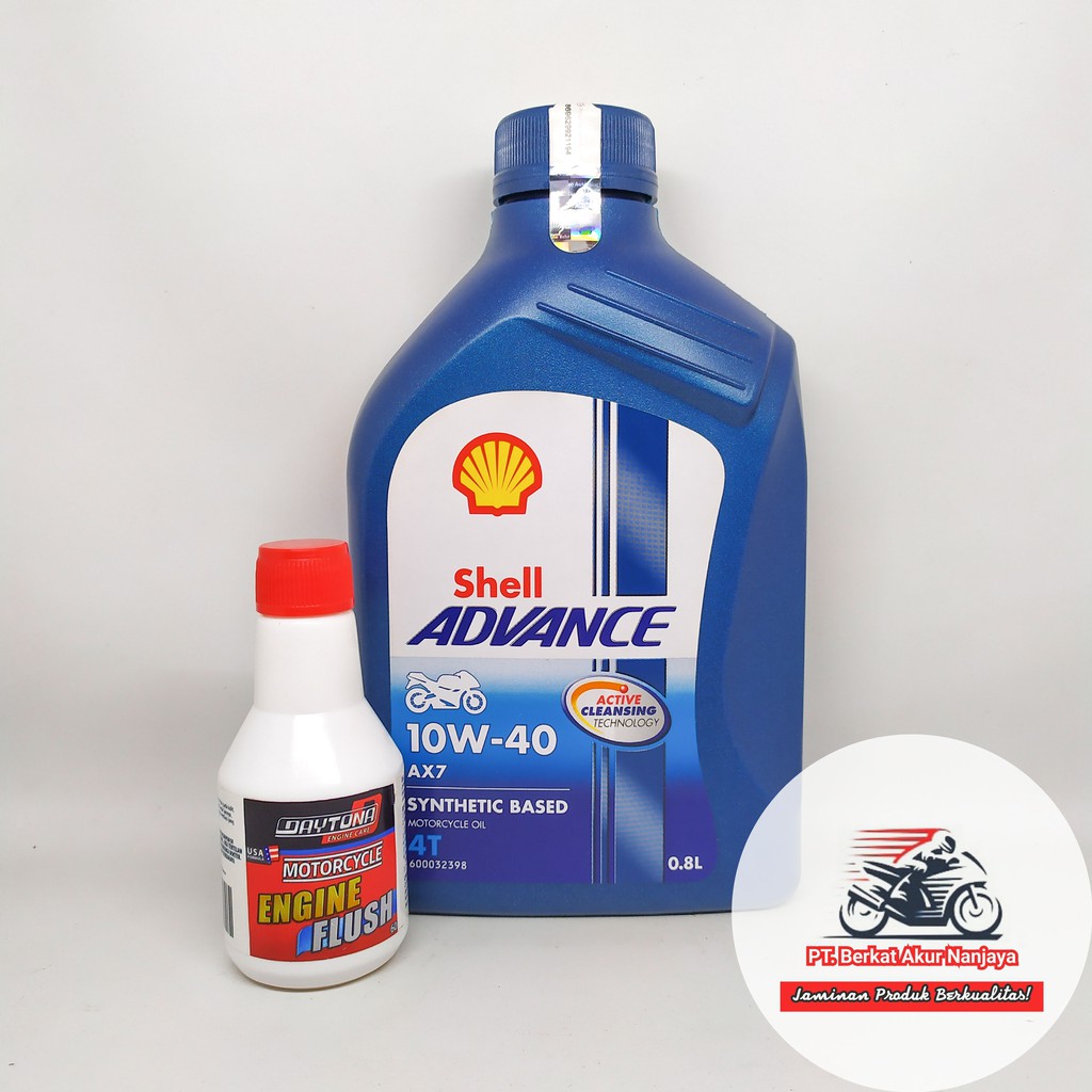 Jual Shell Advance AX7 10W40 0.8 Liter 4T + Daytona Engine Flush 60ml ...