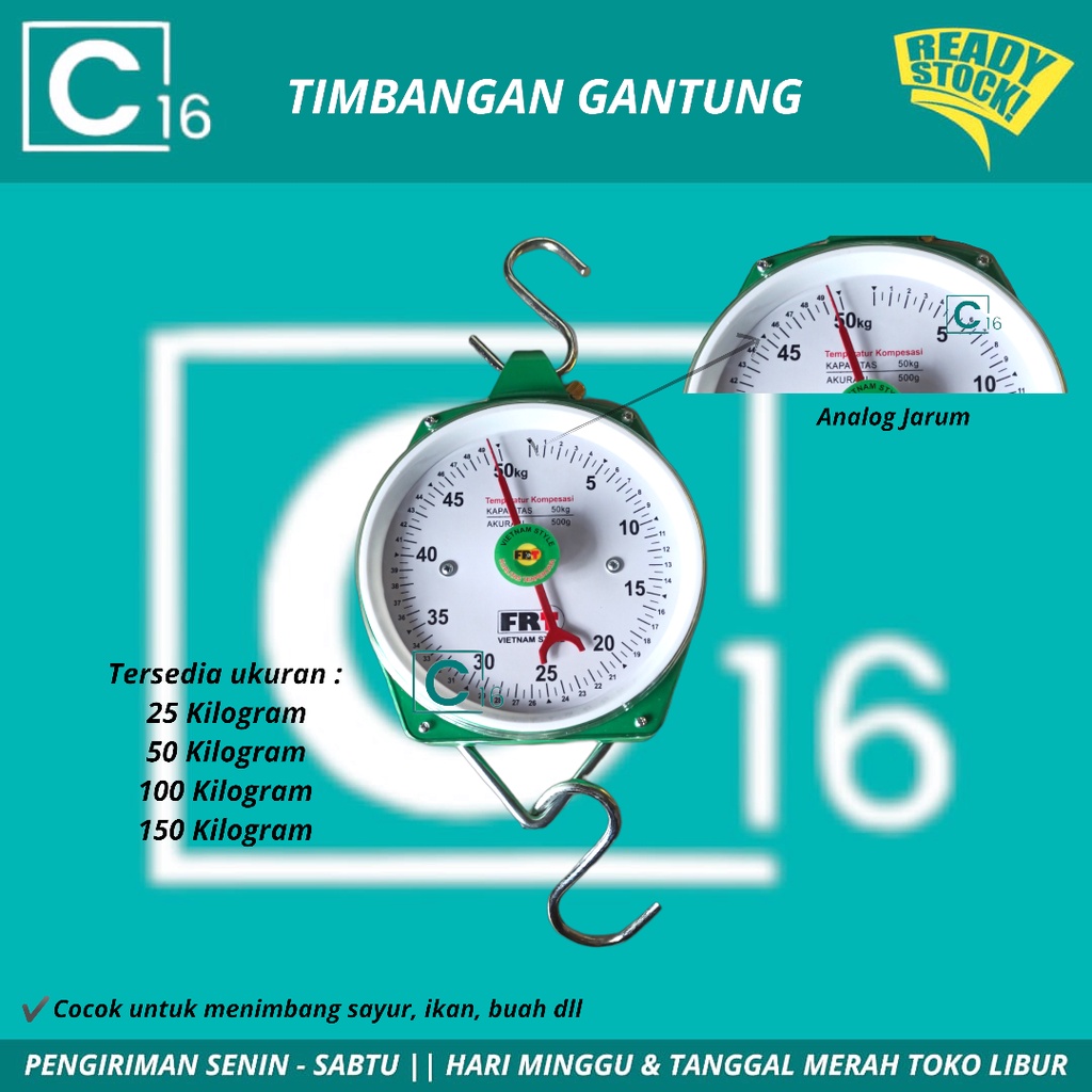 Jual Timbangan Gantung Besi 25KG/50KG/100KG/150KG Hanging Scale ...