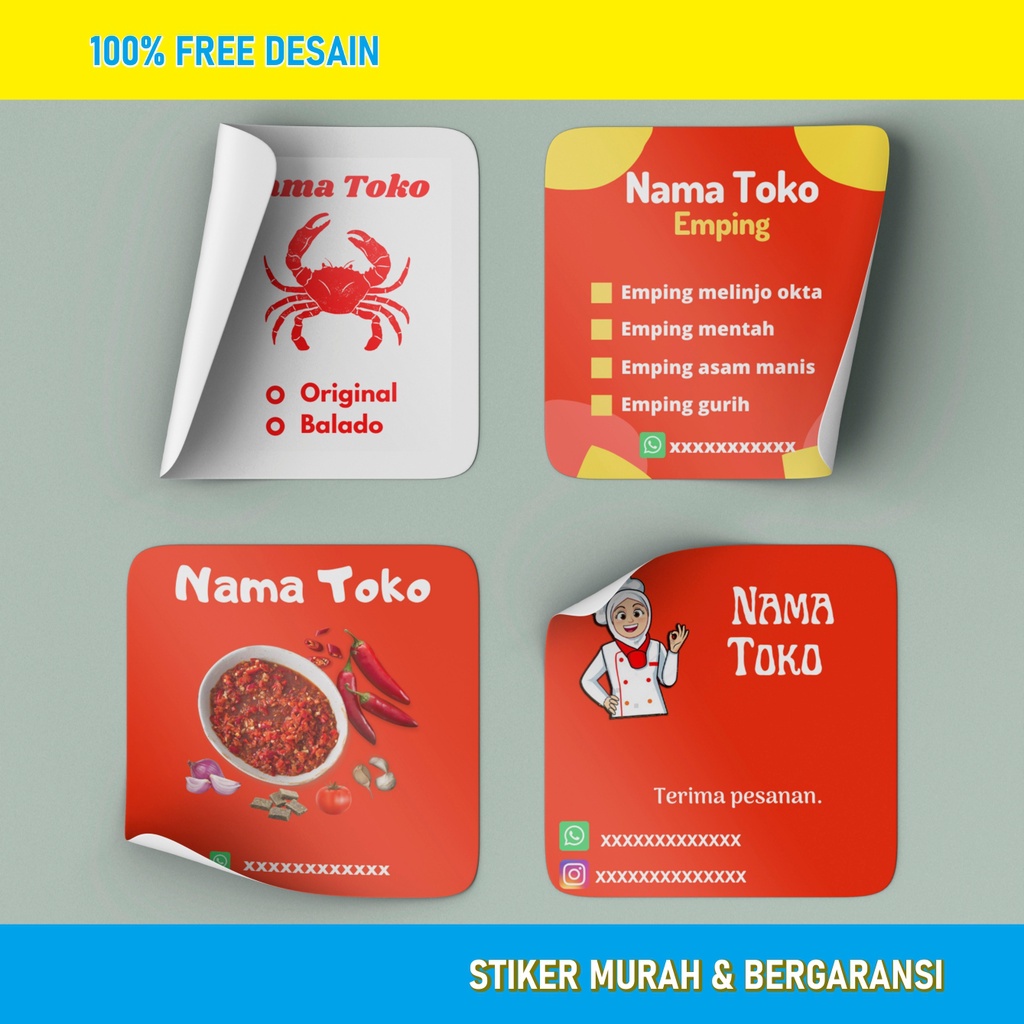 STICKER/STIKER/STIKER KOTAK/STIKER BOX/STIKER FOOD/STIKER MEREAH/STIKER ...