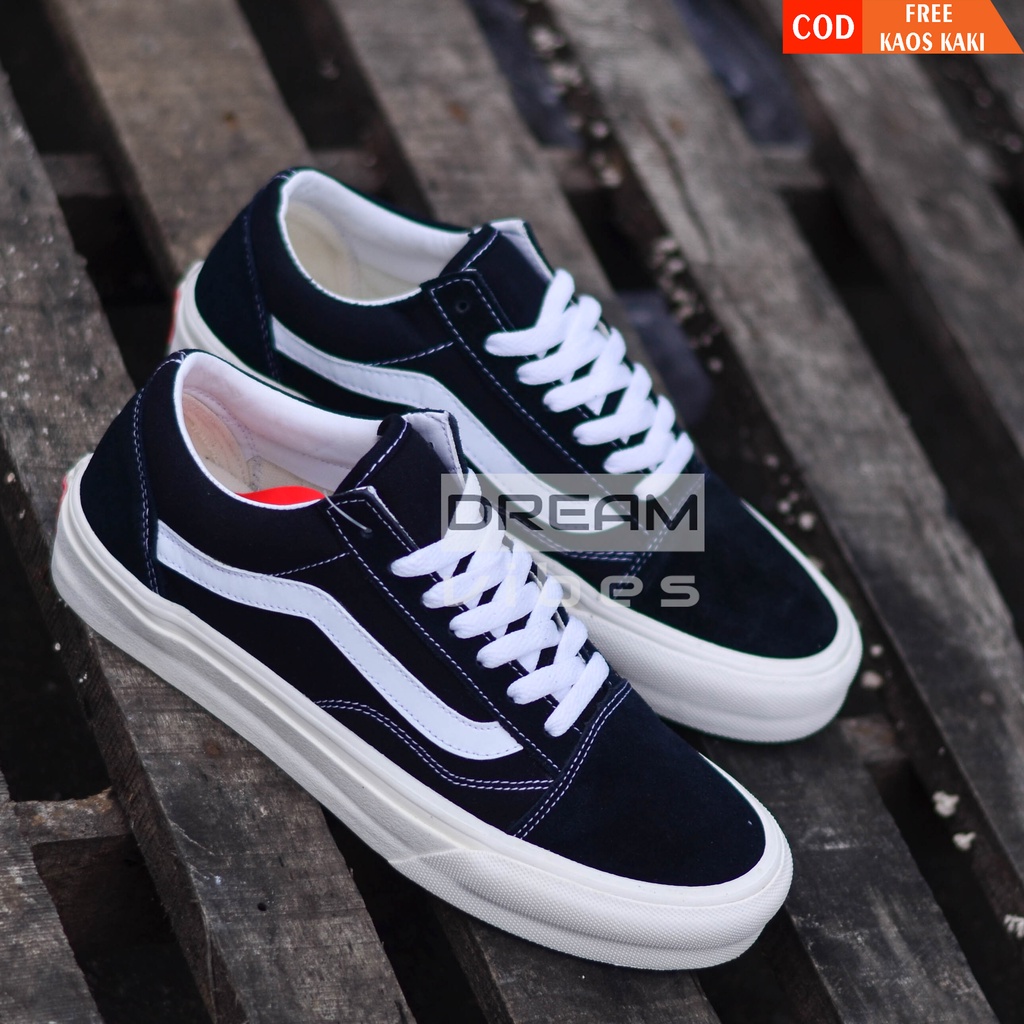 Jual SNEAKERS PRIA VANS OLD SKOOL OS OG VAULT BLACK WHITE 100% ORIGINAL ...