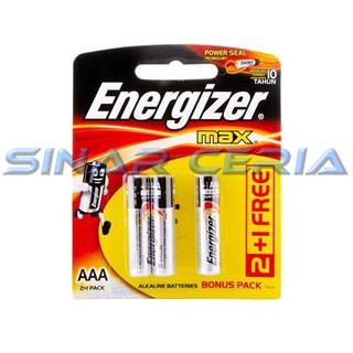 Jual Baterai Energizer A3 / Batre / Batere AAA / Battery Energizer MAX A3 AAA isi 2+1 / 3 pcs ...
