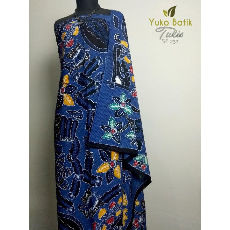 Jual Kain Batik Tulis Full Motif Galaran Kepet Biru Hitam | Shopee ...