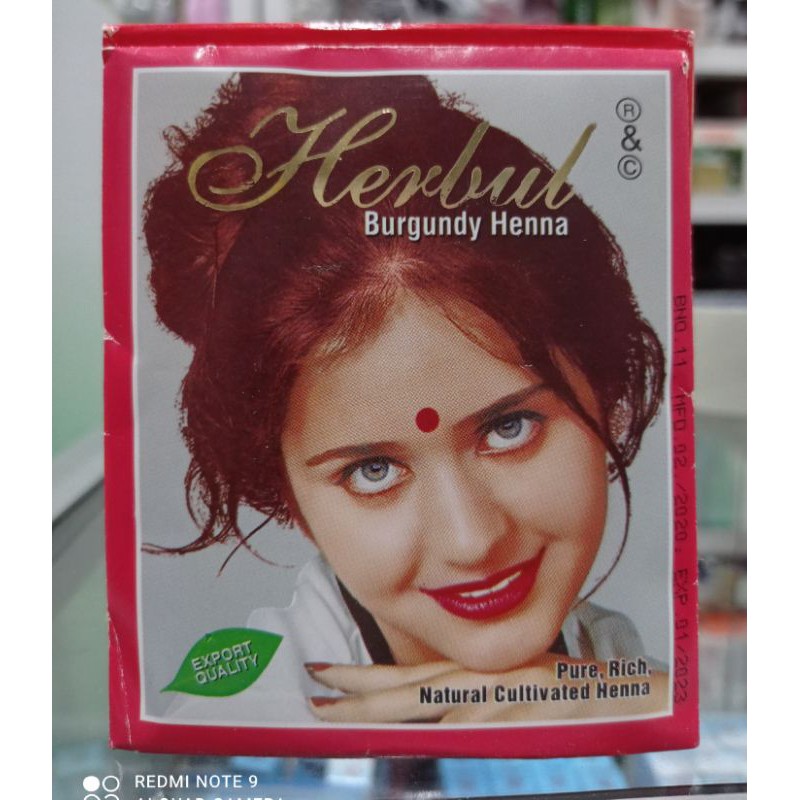 Jual Herbul burgundy henna / semir rambut henna | Shopee Indonesia