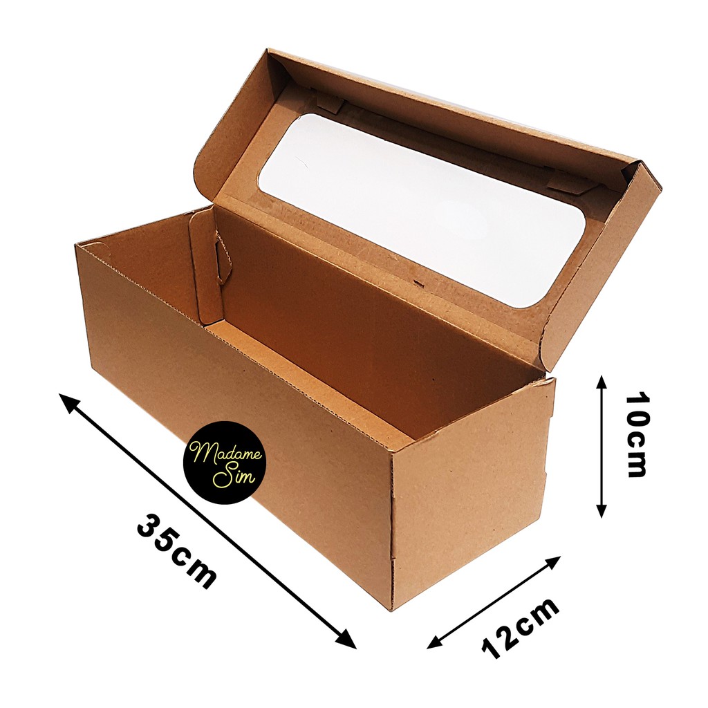 Jual KOTAK KUE - CAKE BOX - DUS BOLU 35x12x10 - JENDELA (ISI 10 PCS ...