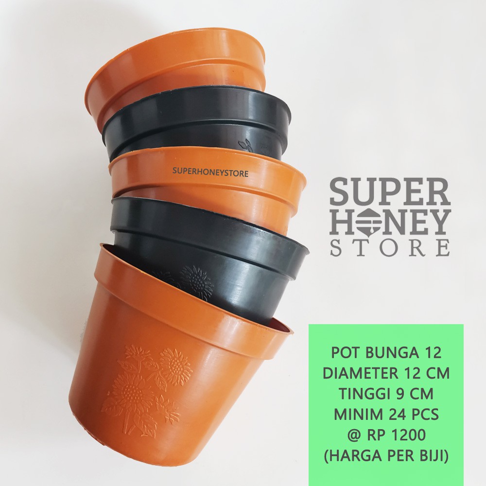 Jual pot bunga 10, pot 12 hitam - coklat (isi 24 pcs) Indonesia|Shopee ...