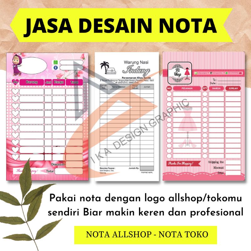 Jual JASA DESAIN NOTA ALLSHOP/TOKO | Shopee Indonesia