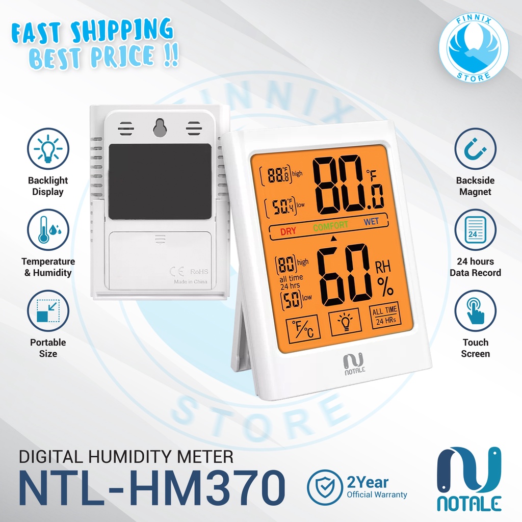Jual Notale Hygrometer Thermometer Humidity Meter - Alat Ukur Suhu ...