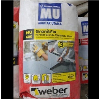 Jual MU 400 PEREKAT GRANITE TILE & BATU ALAM 25KG Mortar Utama Keramik ...