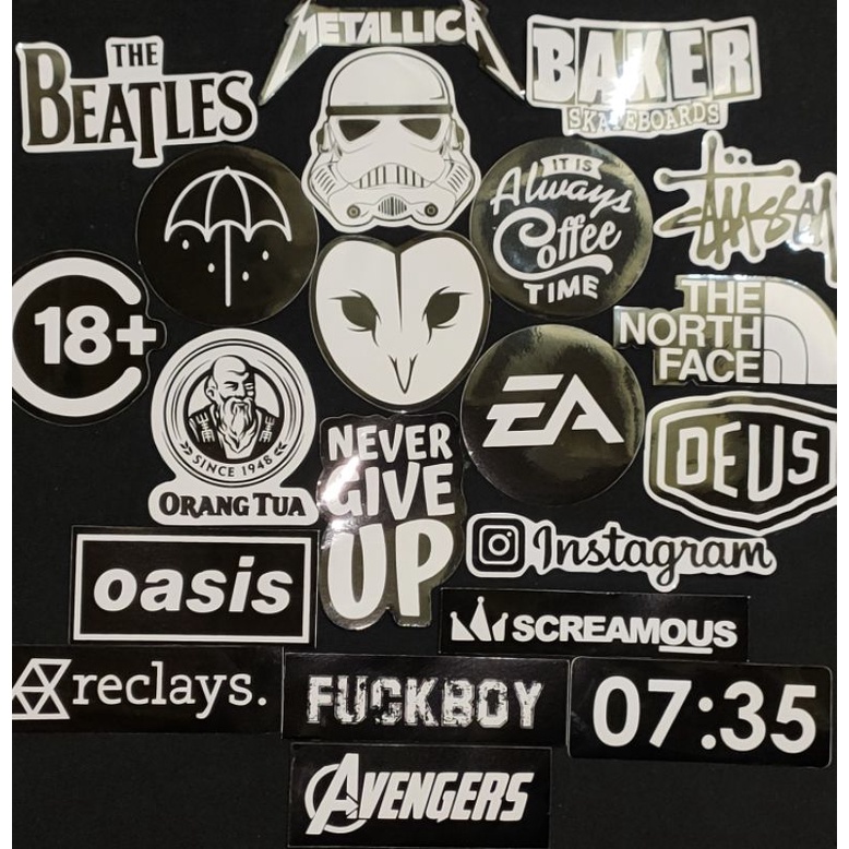 Jual 21pcs Sticker Pack BlacknWhite Stiker Brand Local Hypebeast ...