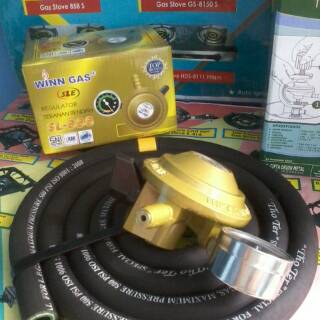 Jual Regulator Gas lpg pertamina Matic winn Gas SLE 888Manometer dan selang Lpg 500 psi 3 lapis ...