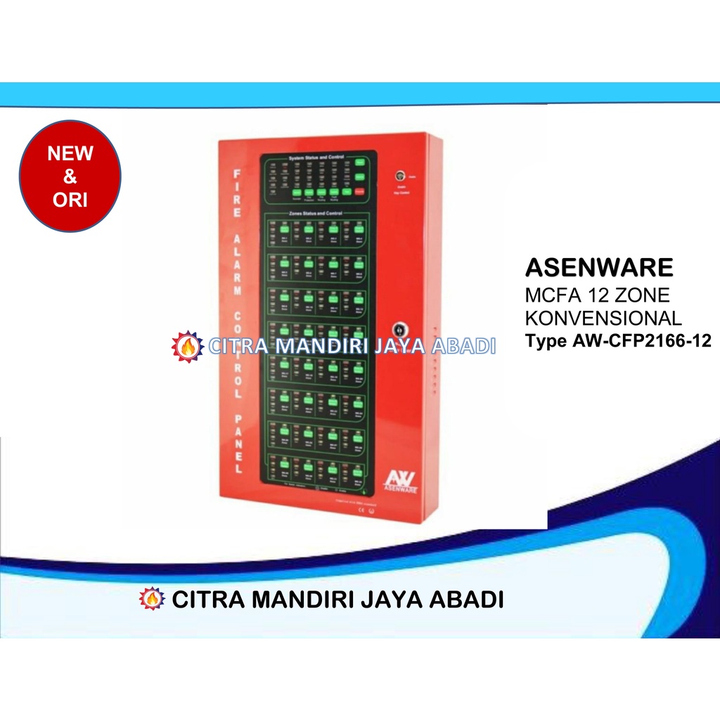 Jual MCFA 12 Zone ASENWARE Master Control Fire Alarm Panel - LPCB ...
