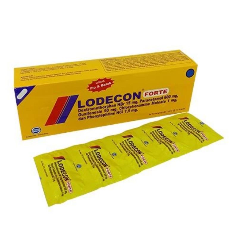 Jual LODECON FORTE Obat Pusing Batuk Pilek Flu ISPA 1 STRIP 10 KAPLET ...