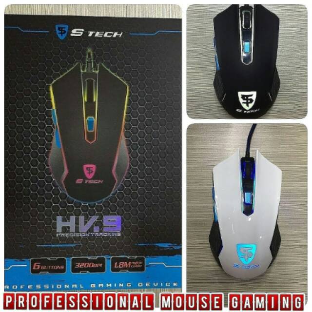 Jual MOUSE GAMING STECH HV9 Nyala Good Quality | Shopee Indonesia