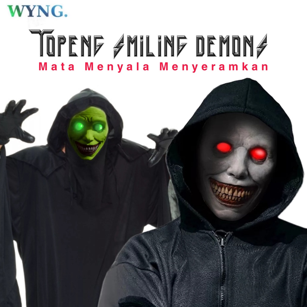 Jual Topeng Smiling Demons Mata Menyala Badut Tersenyum - Creepy ...