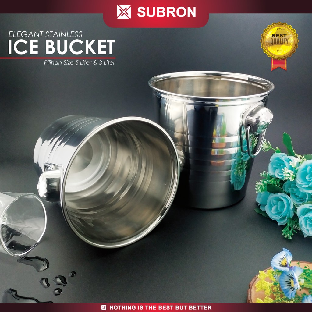 Jual SUBRON Ice Bucket 5 Liter 3 Liter Ember Es Batu Wine Stainless ...