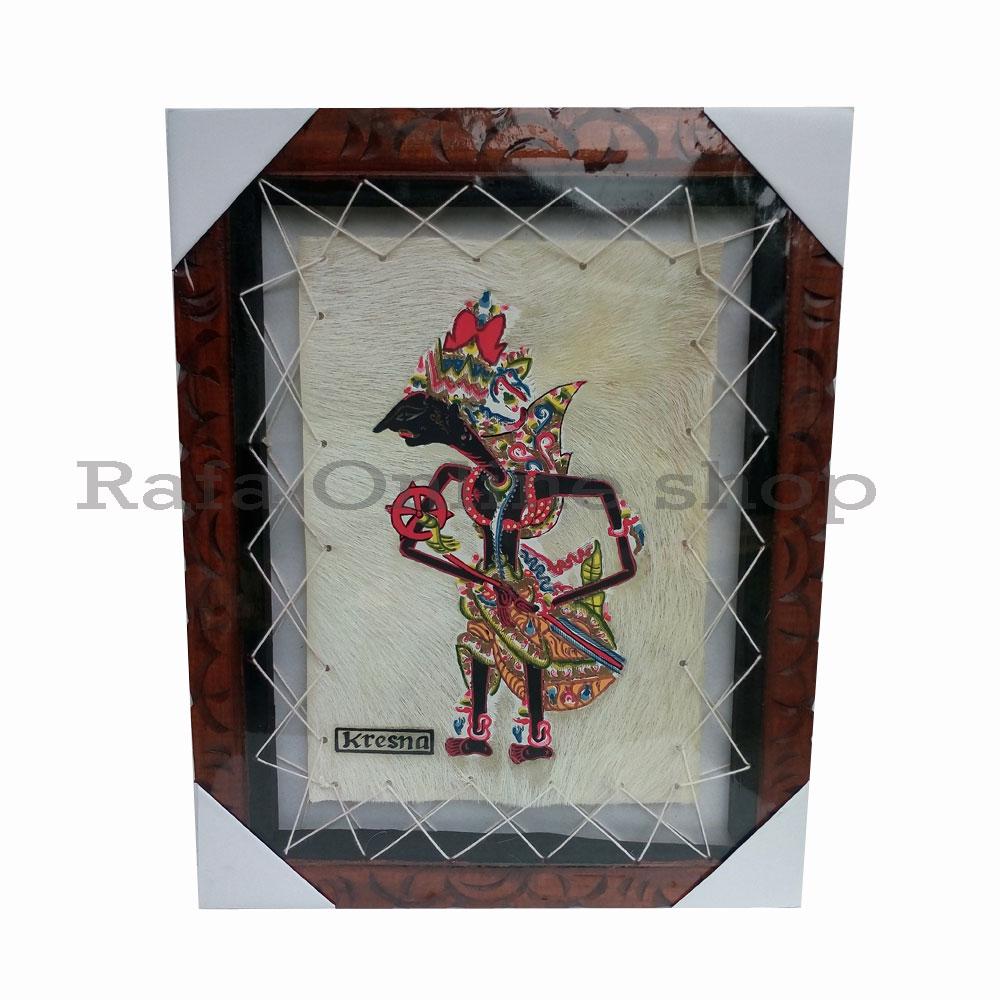 Jual Lukisan Wayang Kulit Prabu Kresna Kulit Kambing - Bingkai Ukir ...