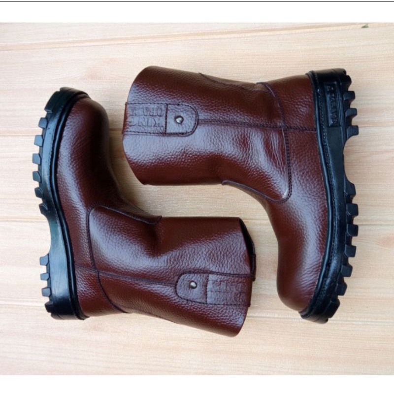 Jual Sepatu booth safety kulit asli 100% kulit asli | Shopee Indonesia