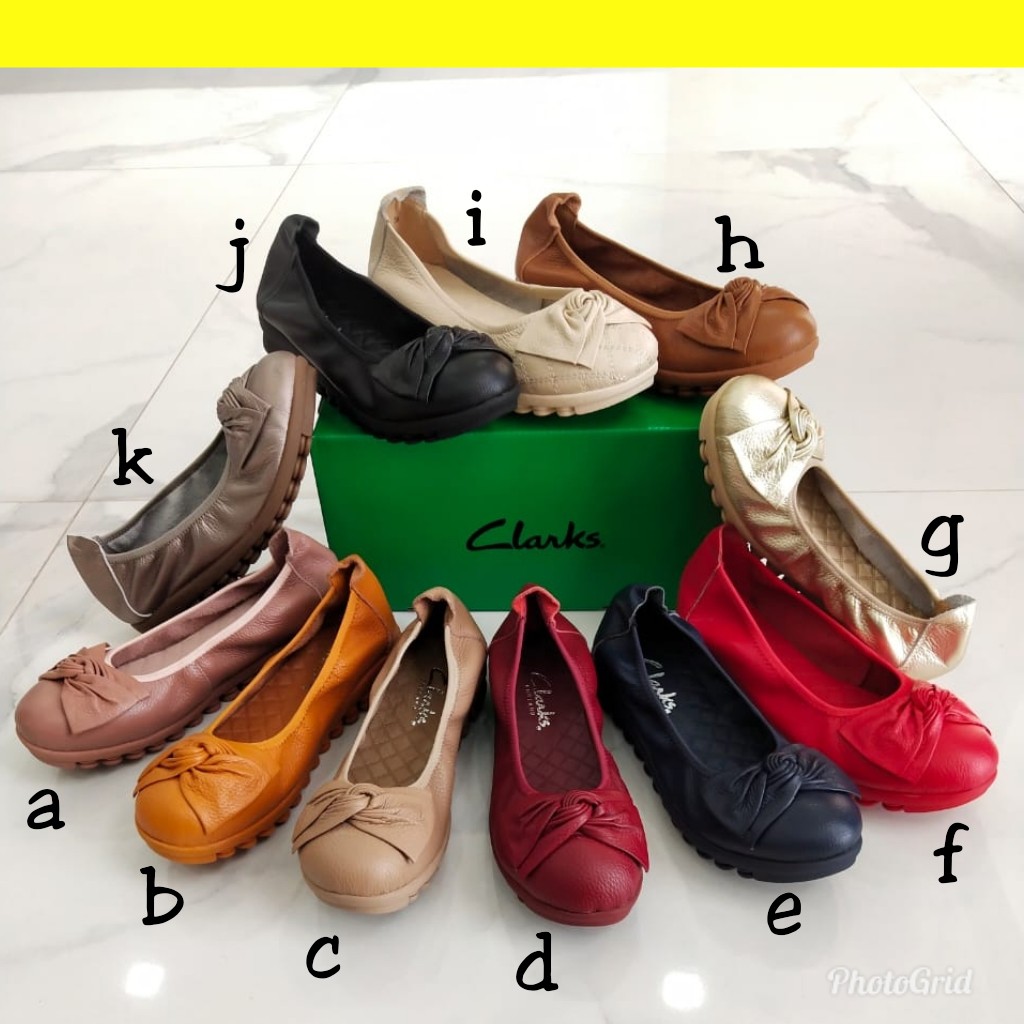 Clarks Leaf Radial Ulir Sepatu Flat Wanita | Shopee Indonesia