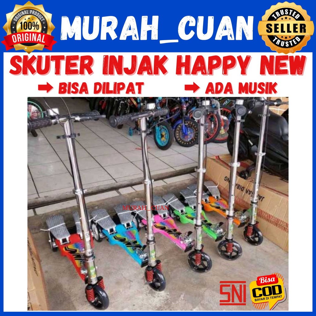Jual Skuter Anak Roda 3 Injak RMB Happy New Dual Pedal Musik Roda Lampu ...