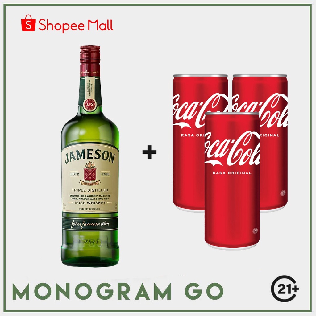Jual Jameson Irish Whisky 700ml + 3 Can Coca Cola 250ml | Shopee Indonesia