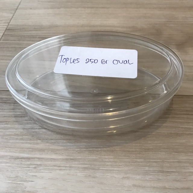 Jual Toples 250gr Oval Transparant Mika (36 Pcs) | Shopee Indonesia