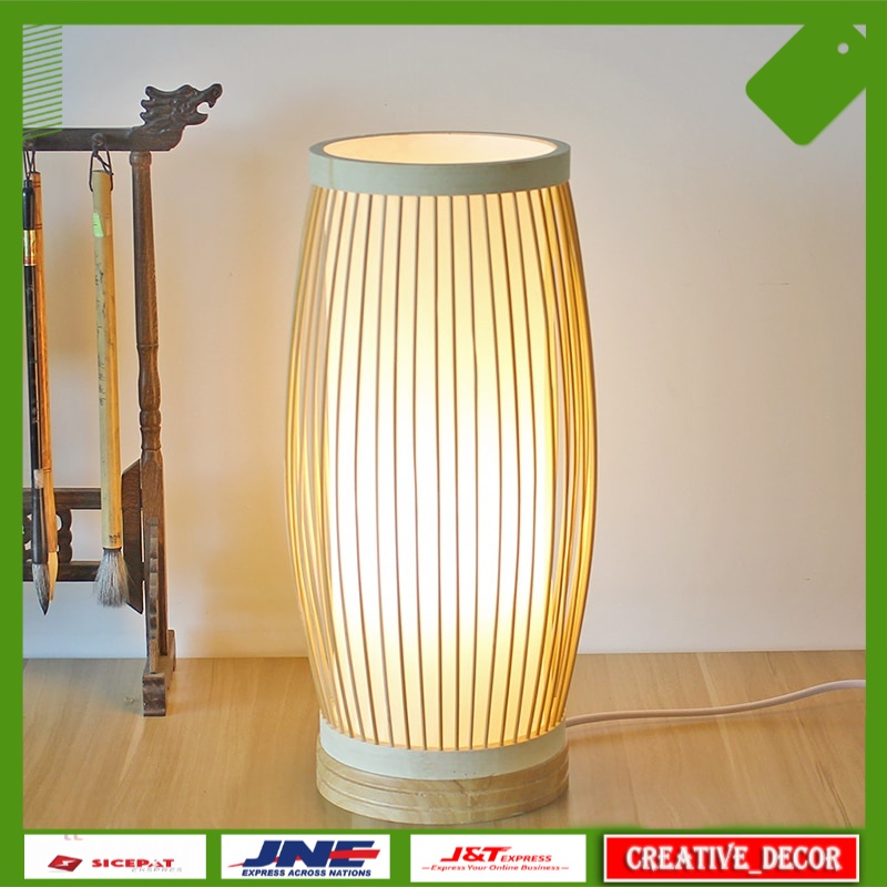 Jual Lampu Meja Dekorasi Bamboo desk lamp warm bedroom bedside lamp ...