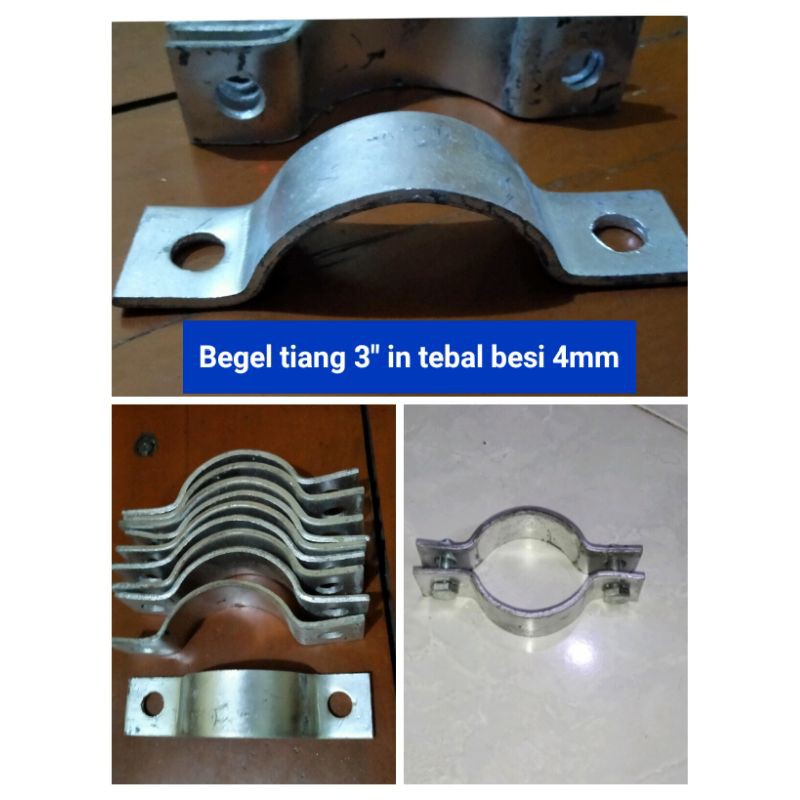 Jual Begel clamp tiang 3 in + Baut tebal 4mm | Shopee Indonesia
