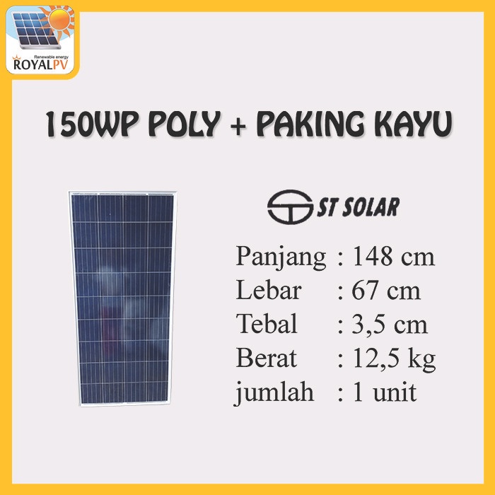 Jual PANEL SURYA 150WP SOLAR PANEL 150WP SOLAR CELL 150WP POLY ...