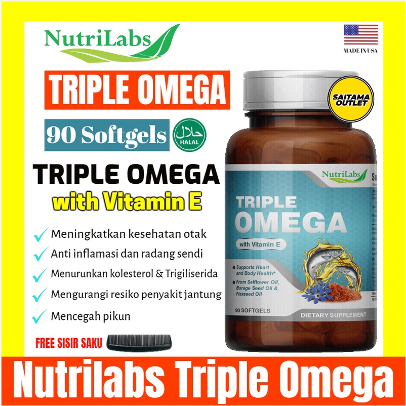 Jual Triple Omega 3-6-9 with Vitamin E Nutrilabs USA | Shopee Indonesia