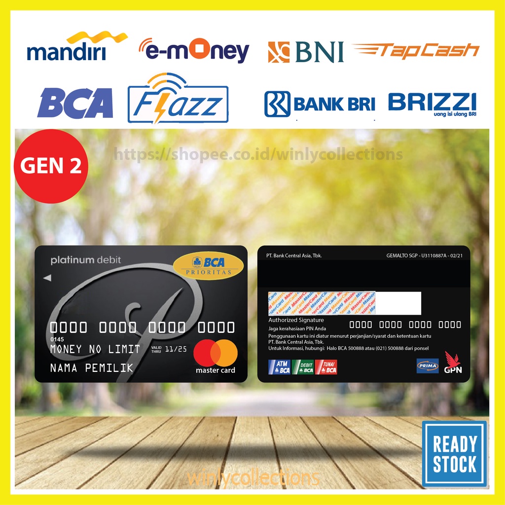 Jual EMONEY E TOLL CREDIT CARD PLATINUM BLACK E MONEY MANDIRI GEN 2 BNI ...