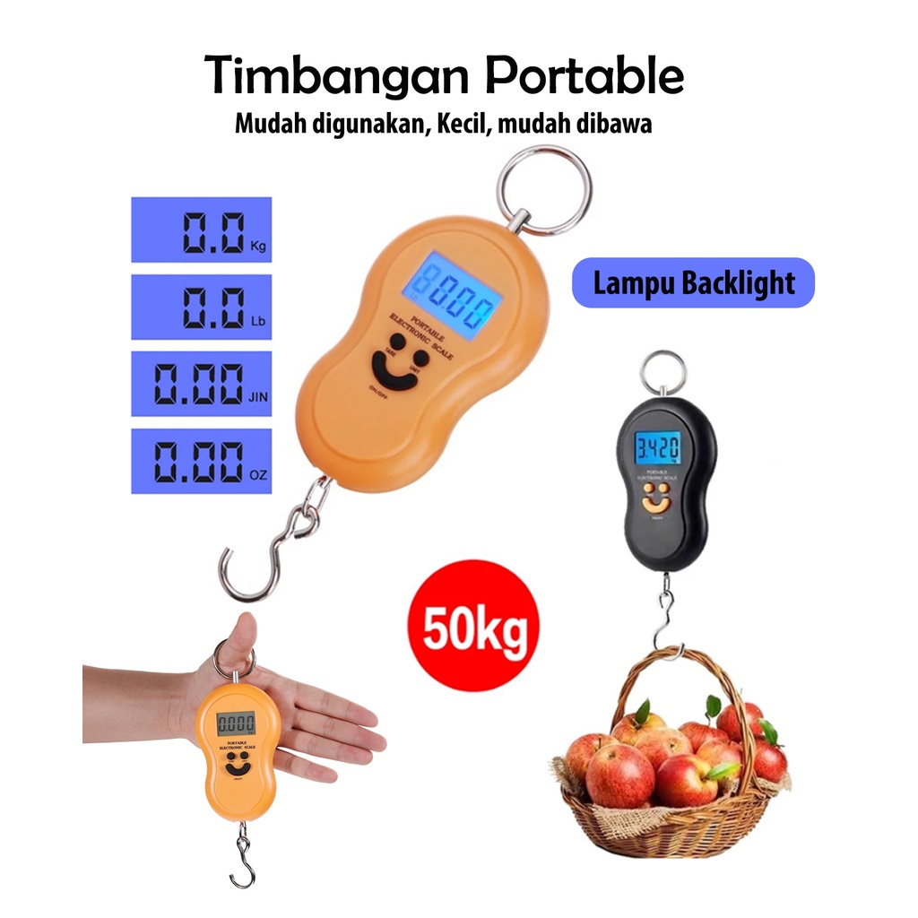 Jual Timbangan Portable Mini Kecil Digital Scale Bagasi Koper 50kg ...