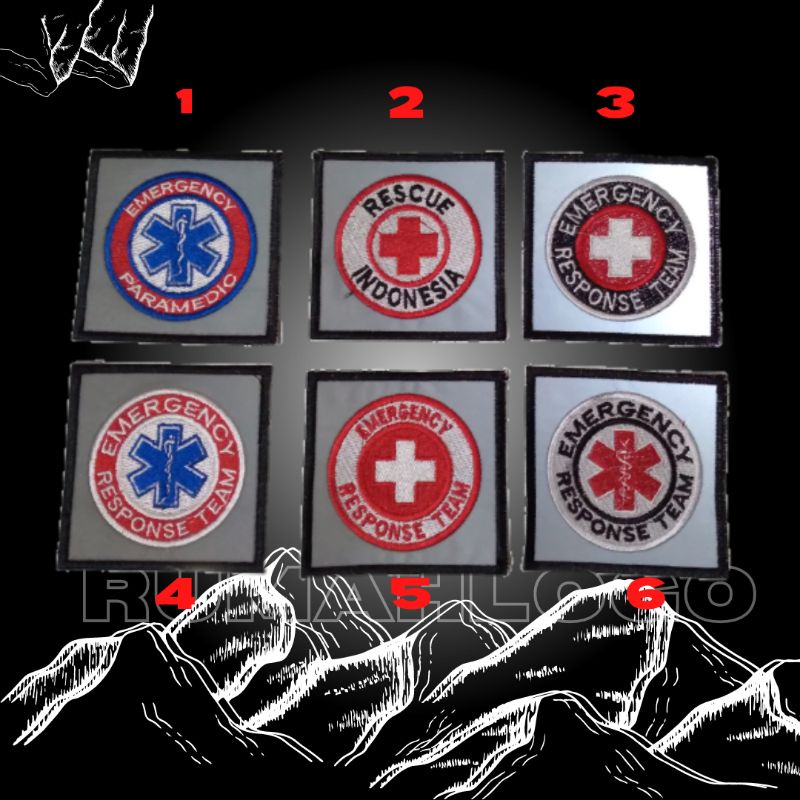 Jual logo bordir emergency paramedic | rescue indonesia | Shopee Indonesia