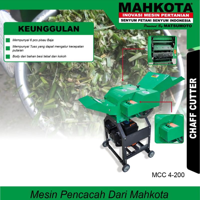 Jual Mesin Pencacah Rumput Multifungsi Mahkota MCC 4-200 Cacah Ranting ...