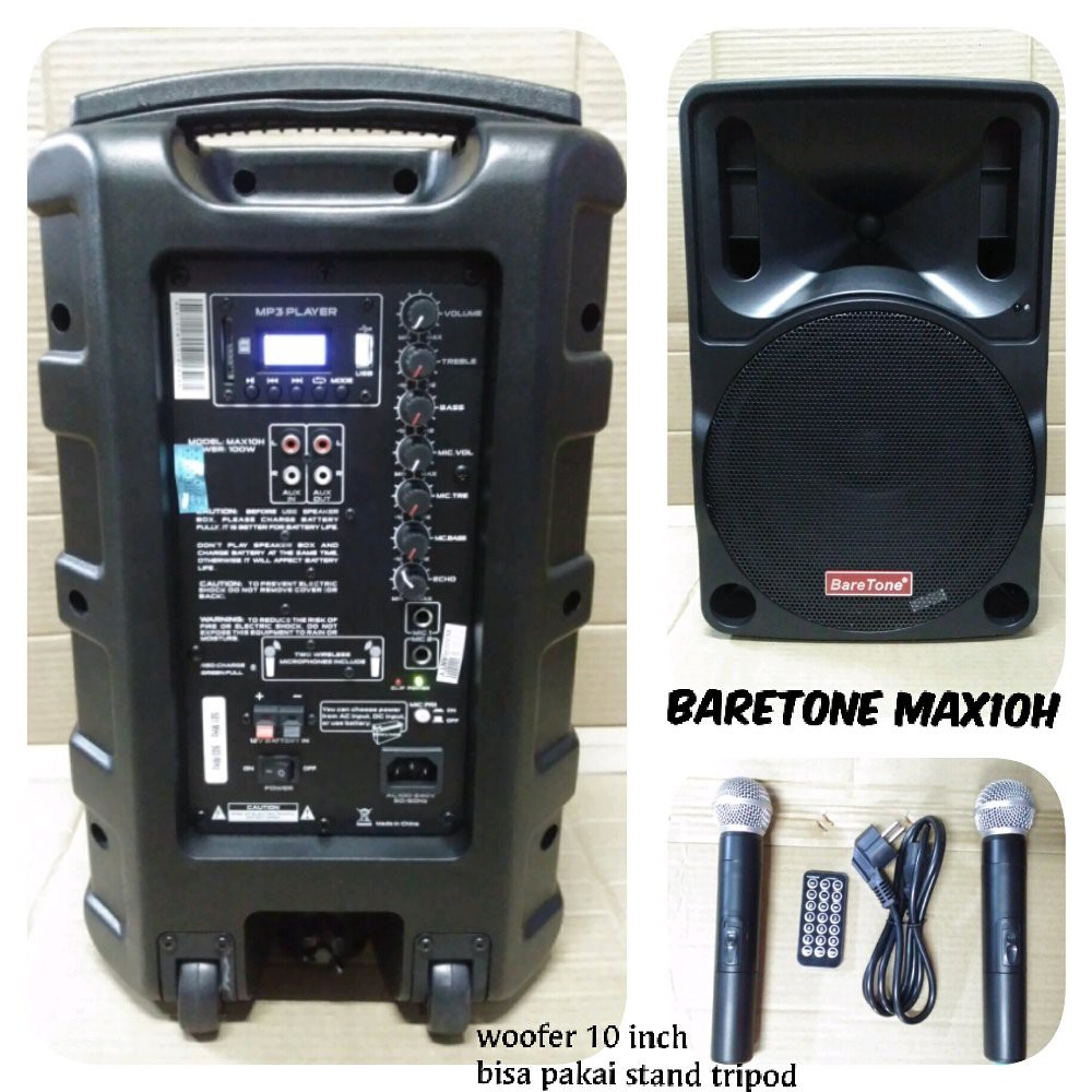 SPEAKER AKTIF BLUETOOTH 10 INCH PORTABLE BARETONE MAX10 H MEETING ...
