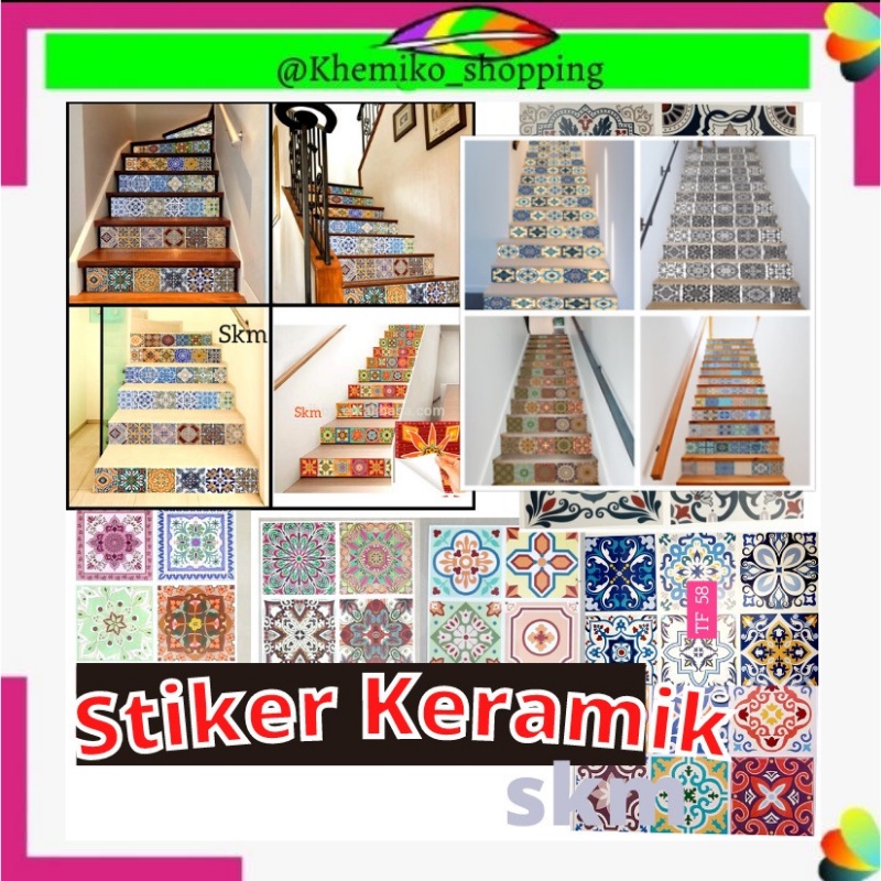 Jual KMK WALLSTICKER STIKER STICKER LANTAI KERAMIK TANGGA DINDING DAPUR ...