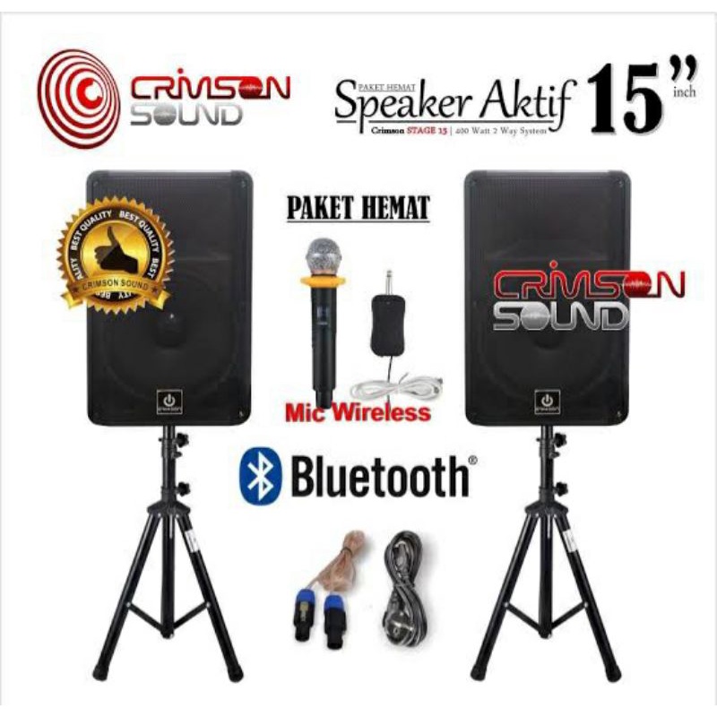 Jual Speaker Aktif Pasif 15 inch Meeting wireless Crimson Cr 15 stage ...