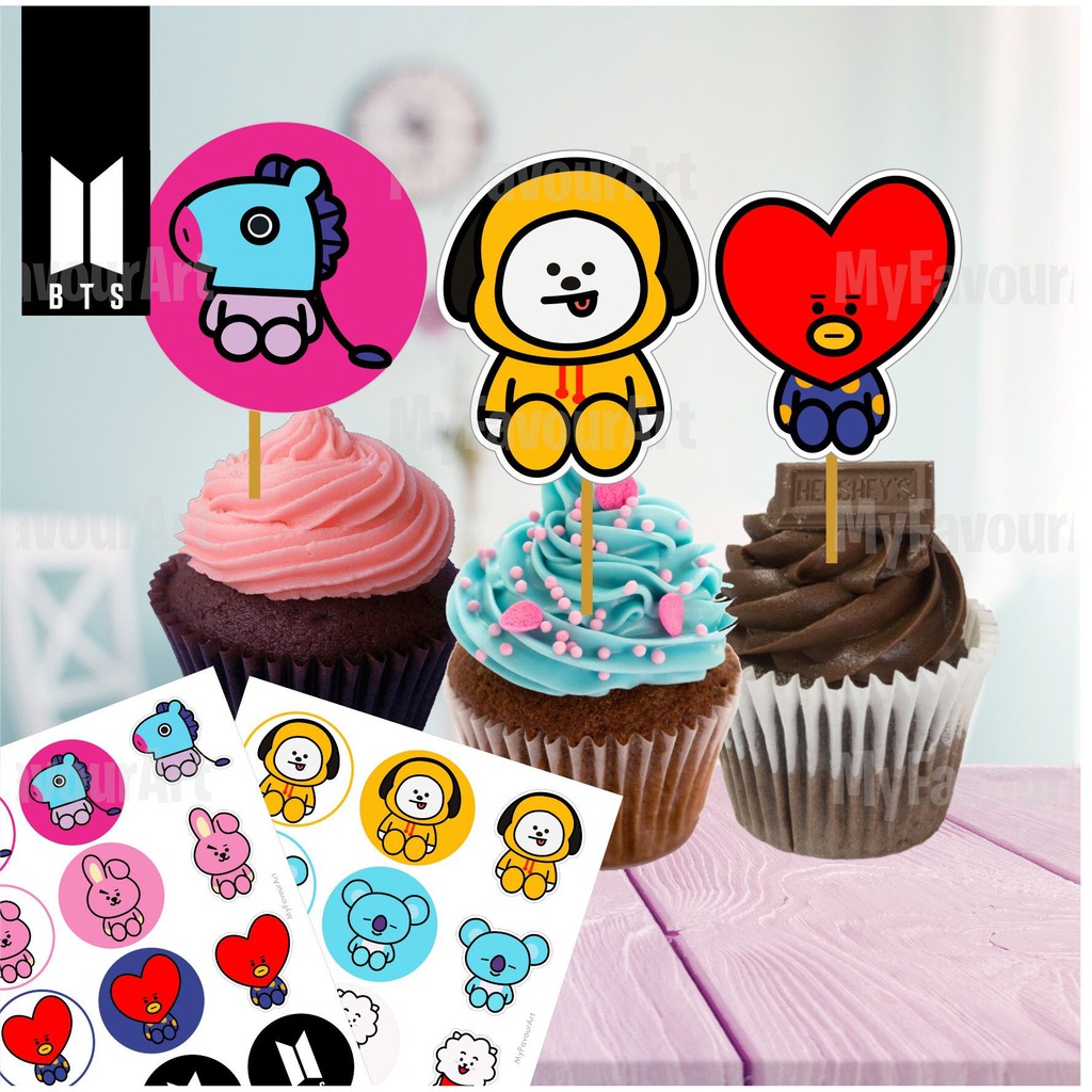 Jual BTS BT21 Cupcake topper | Shopee Indonesia