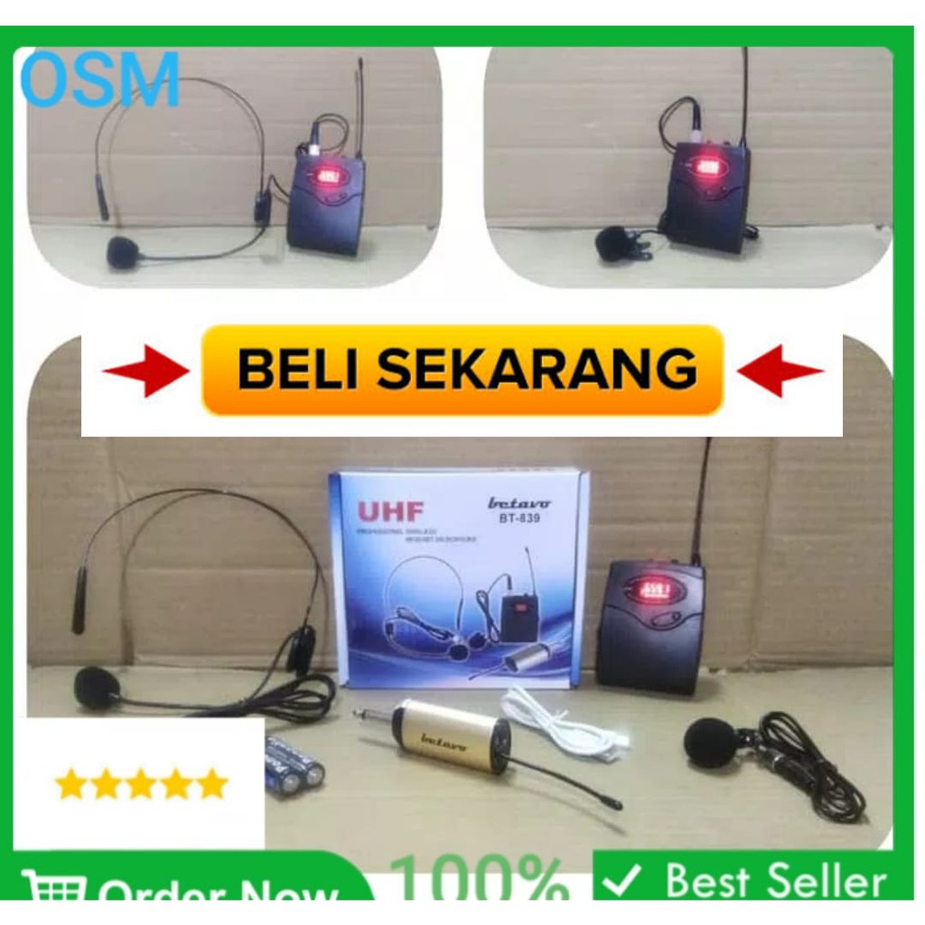Jual Mic Wireless cas betavo ORIGINAL Single headset bando baterai ...